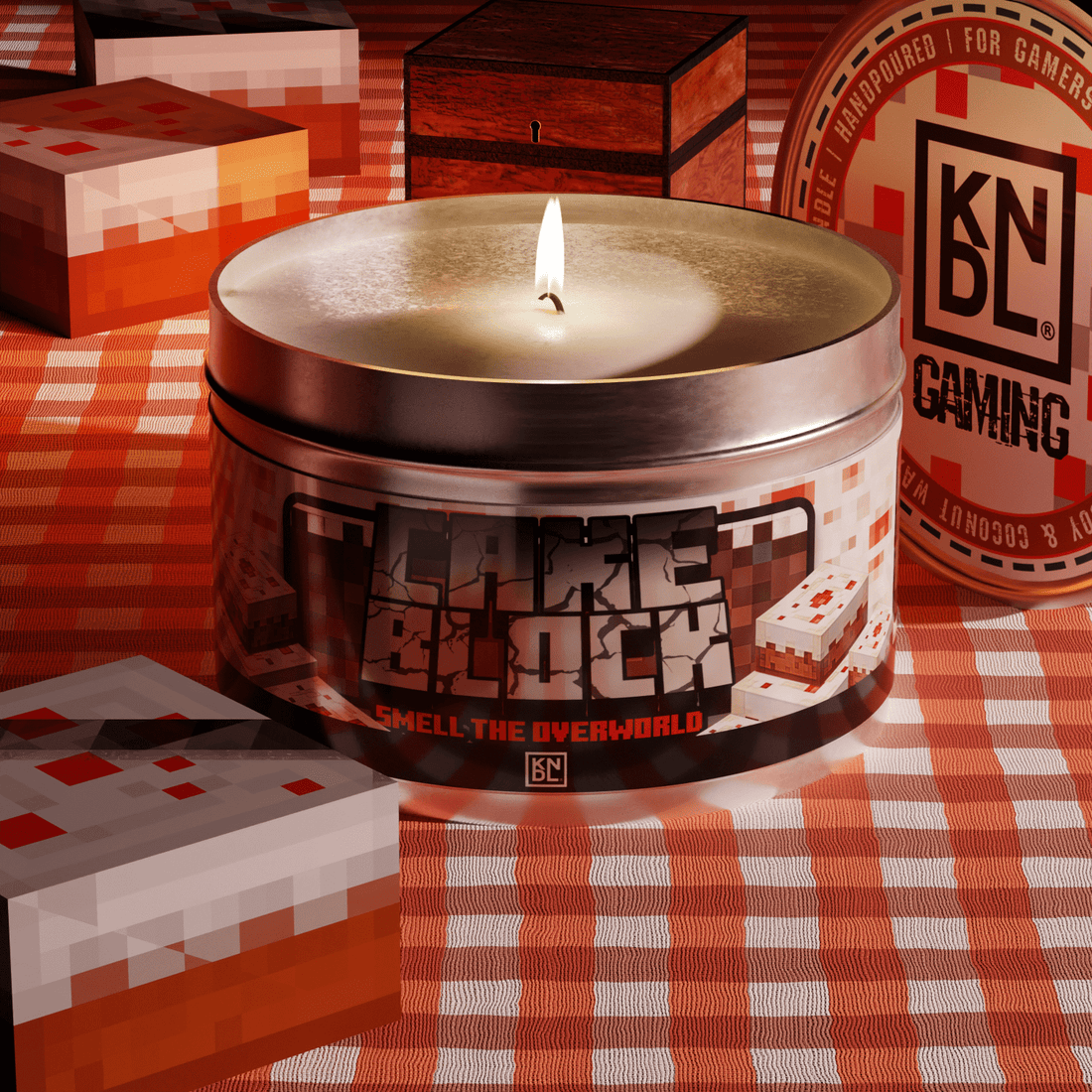 Scented Gaming Candle - "CAKE BLOCK" inspired by minecraft – KNDL.shop